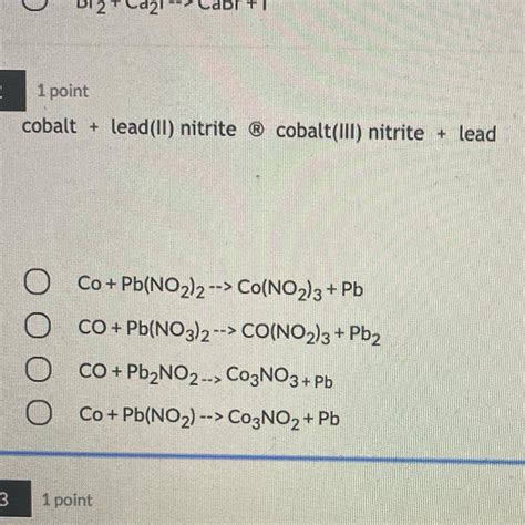 What Is The Formula For Lead Ii Nitrite