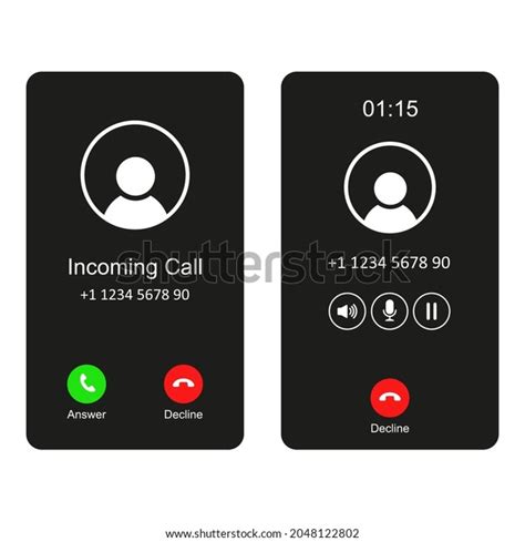 Mobile Call Screen Template Interface Mockup Stock Vector Royalty Free Shutterstock