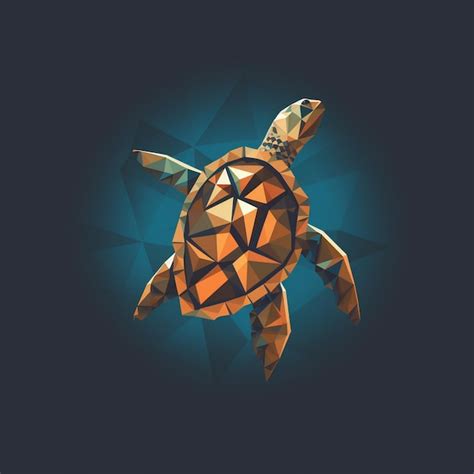 Premium Photo Illustration Of A Turtle With Geometric Shapes