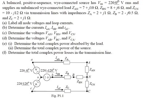 solved a balanced positive sequence wye connected source has van