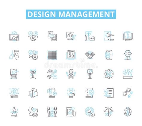 Design Management Linear Icons Set Innovation Planning Strategy Collaboration Branding