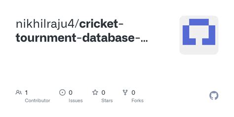 Github Nikhilraju4cricket Tournment Database Using Mysql