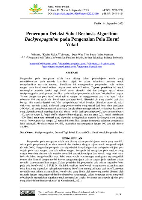 Pdf Penerapan Deteksi Sobel Berbasis Algoritma Backpropagation Pada