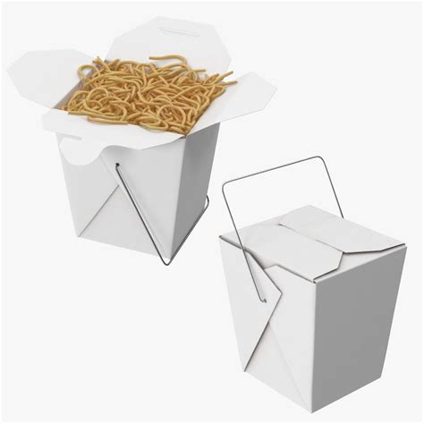 국수로 닫히고 여는 중국 테이크 아웃 상자 3d 모델 59 Max Obj C4d Free3d
