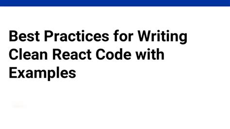 best practices for writing clean reusable react native components