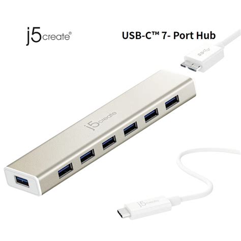 J5create Jch377 Usb C™ 7 Port Hub Windows® Macos® Linux® Chrome Os™ Compatible Msl Digital