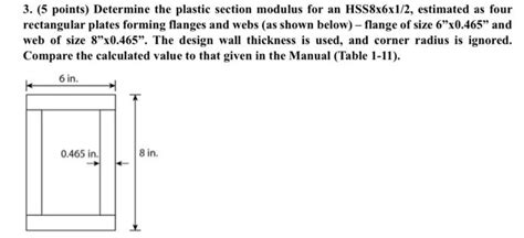 3 5 Points Determine The Plastic Section Modulus