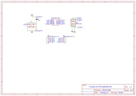 Tinydev Mini Attiny85 Development Board Oshwlab