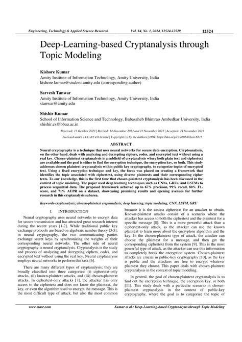 Pdf Deep Learning Based Cryptanalysis Through Topic Modeling
