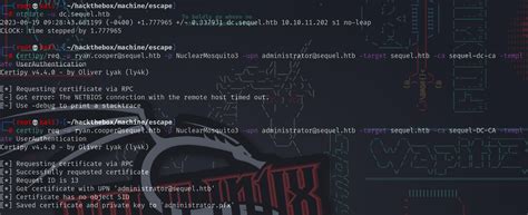 hackthebox escape [net ntlmv2 adcs pth silver ticket] 0xfd s blog