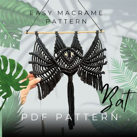 Macrame Bat Etsy