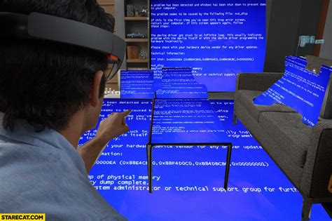 Microsoft Glasses Hololens Bluescreen Fail StareCat