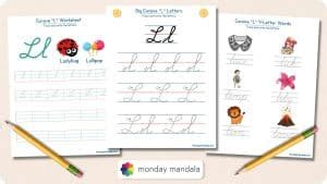 Cursive L Worksheets Free Letter Writing Printables