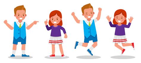 자식 문자 벡터 디자인 집합입니다 감정과 다양한 행동의 프리젠 테이션 가족에 대한 스톡 벡터 아트 및 기타 이미지 가족