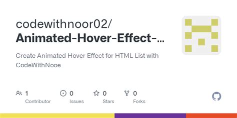 github codewithnoor02 animated hover effect for html list create