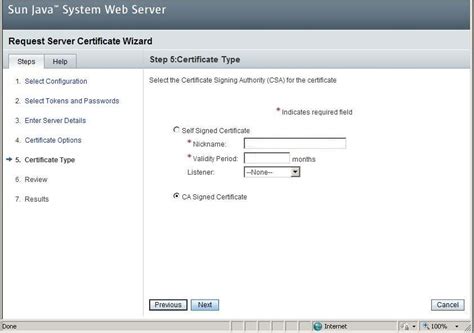 Generating A Csr On Sun Java System Web Server 7x Knowledge Center