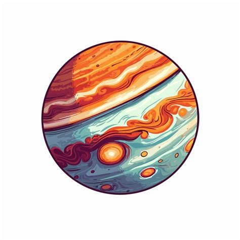 Premium Ai Image Jupiter Solar System Fantasy Graphical Style On White Background Watercolor