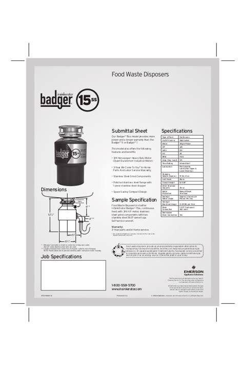 Insinkerator Badger15ss User Manual