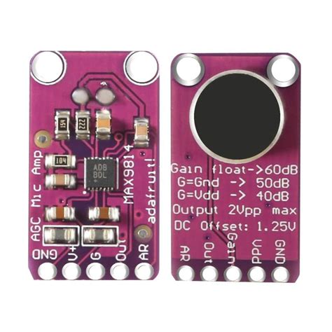 Max9814 Microphone Amplifier Module With Auto Gain Control For Arduino Ekostra Elecronics