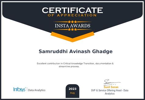 Samruddhi Ghadge On Linkedin Infyinstaawards