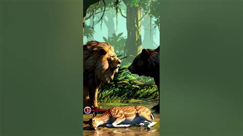 जंगल में एक दिन शेर और भालू को एक मरा हुआ हिरण मिला। Junglekikahani Sheraurbhalu Hindikahani