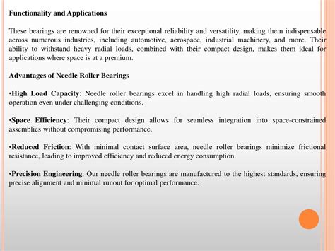 PPT Optimizing Performance With Needle Roller Bearings PowerPoint