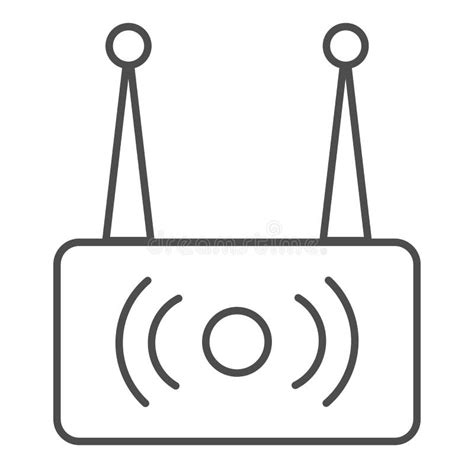 Wireless Router Thin Line Icon Wi Fi Network Vector Illustration Isolated On White Wireless