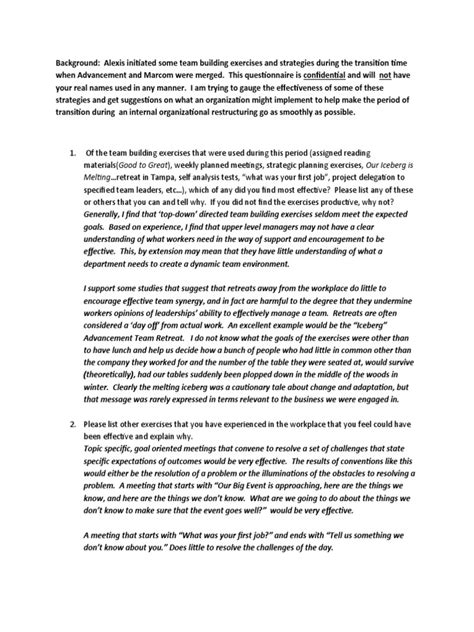 Efficacy Of Team Building Exercises Ma Pdf Cognition Behavioural Sciences