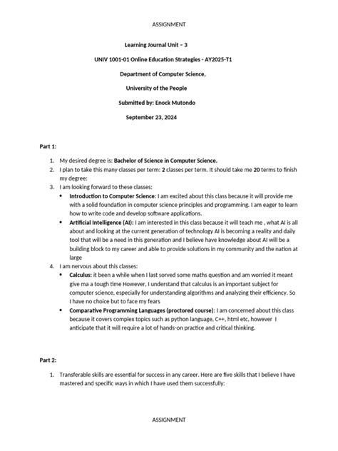 Learning Journal Unit 3 Pdf Critical Thinking Artificial