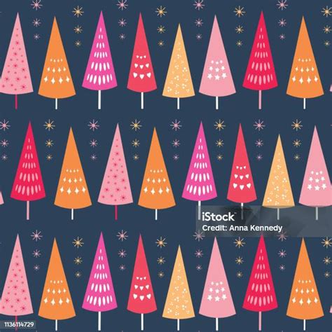 밝은 크리스마스 나무와 별의 벡터 완벽 한 패턴입니다 크리스마스 프로젝트에 대 한 이상적인 표면 패턴 디자인 배경입니다 크리스마스에 대한 스톡 벡터 아트 및 기타 이미지