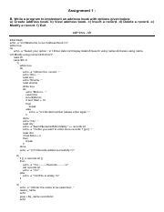 Assignment B Addressbook Pdf Assignment B Write A Program To Implement An Address Book