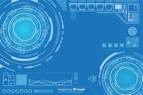 추상 Hud 기술 배경 디자인 무료 벡터