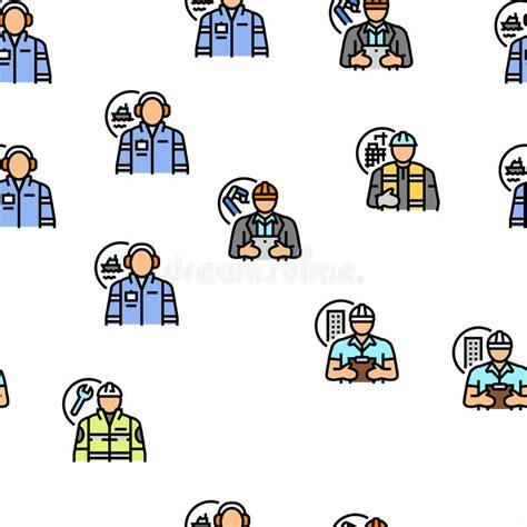 Engineer Technology Work Man Vector Seamless Pattern Stock Vector Illustration Of Technician