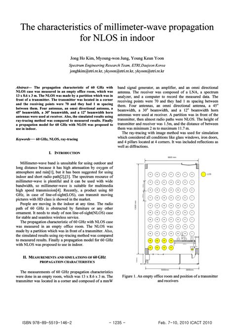 Pdf The Characteristics Of Millimeter Wave Propagation For Nlos In Indoor