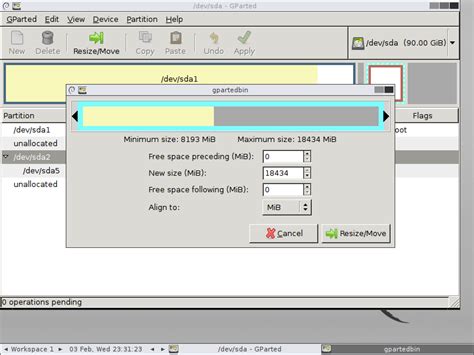 Resizing A Vmware Workstation Vm Partition Using Gparted Get The Swap Partition Out Of My Way