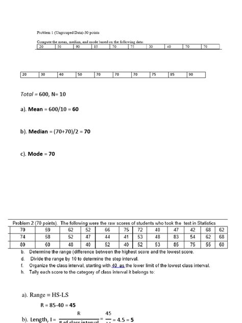 Sample Statistics Computation Pdf