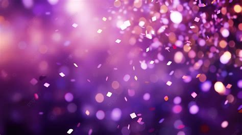 Vibrant Purple Blur Background With Falling Confetti On Neon Texture