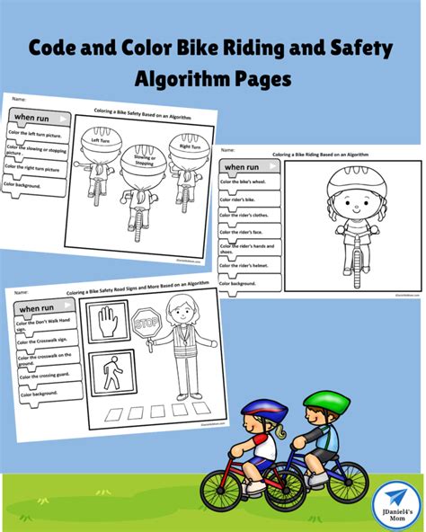 code and color bike riding and safety algorithm pages jdaniel4s mom