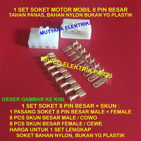 Jual Soket Besar Pin Nylon Skun Soket Kabel Pin Besar Nylon Skun Soket Motor Pin
