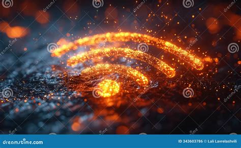Wireless Network And Connection Abstract Data Background With Wifi