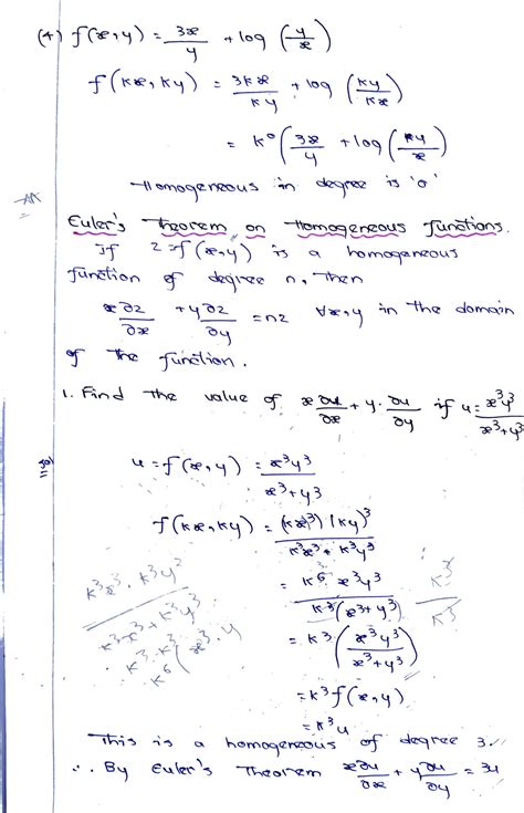 SOLUTION Euler S Theorem On Homogeneous Functions Studypool