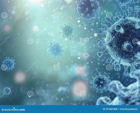 Colorful Abstract Representation Of Cells And Microorganisms In A Scientific Background Stock