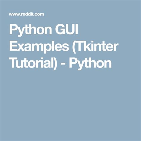 Your Python Project In A Windows Gui Part One Tkinter