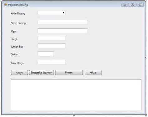 Ilmu Komputer Latihan Listview Perhitungan Penjualan Barang Pada