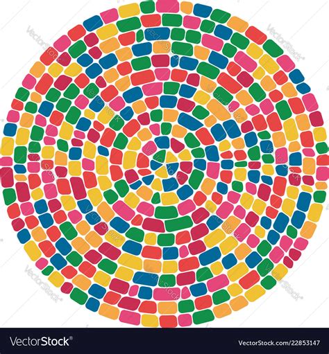 Abstract Colorful Mosaic Round Pattern Royalty Free Vector