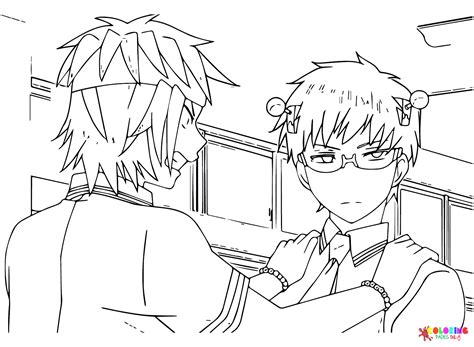 Saiki K Pictures Coloring Page Free Printable Coloring Pages