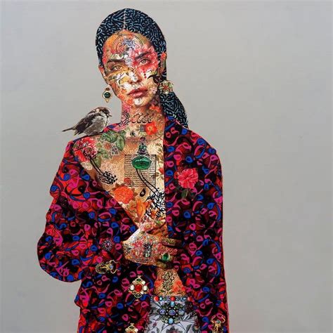 Erotic Painting Nude Painting Mix Media Persian Calligraphy Art Collages Persian Art