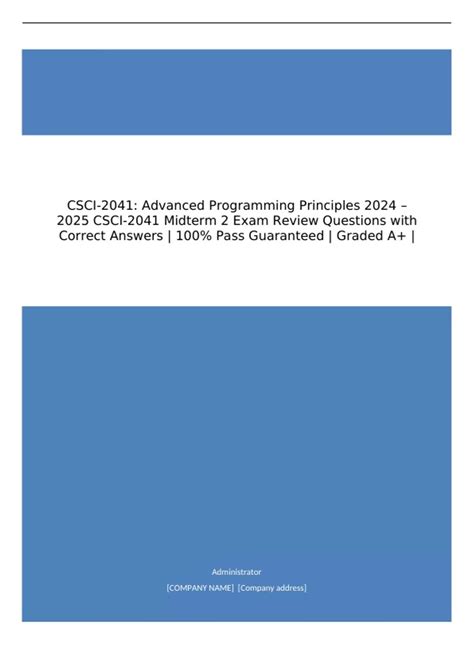 Csci 2041 Advanced Programming Principles 2024 2025 Csci 2041