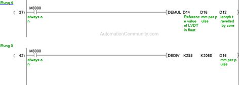Plc Programming For Tube Length Measurement Using Lvdt