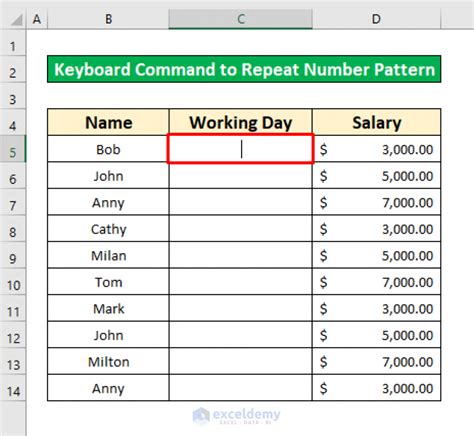How To Repeat Number Pattern In Excel 5 Methods Exceldemy
